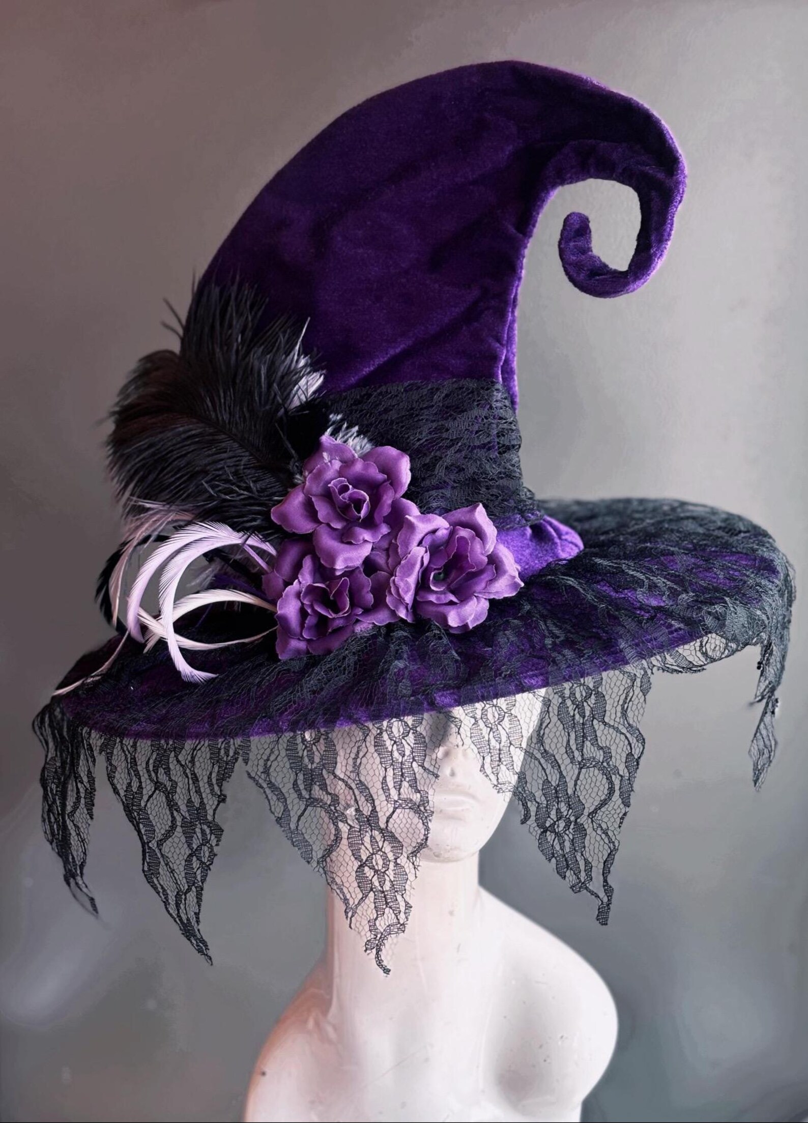Black TALL Witch Hat Pointy Witches Hat Wizard Hat Witching Hat Wide ...