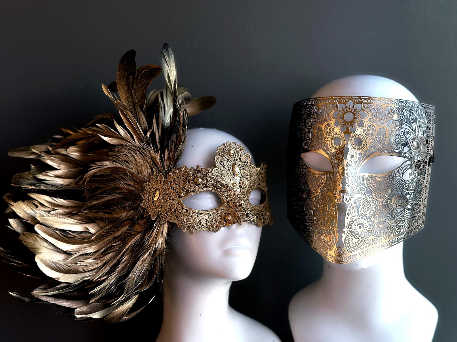 Black Gold Masquerade Mask Mens Masquerade Ball Mask Full Face Masks ...