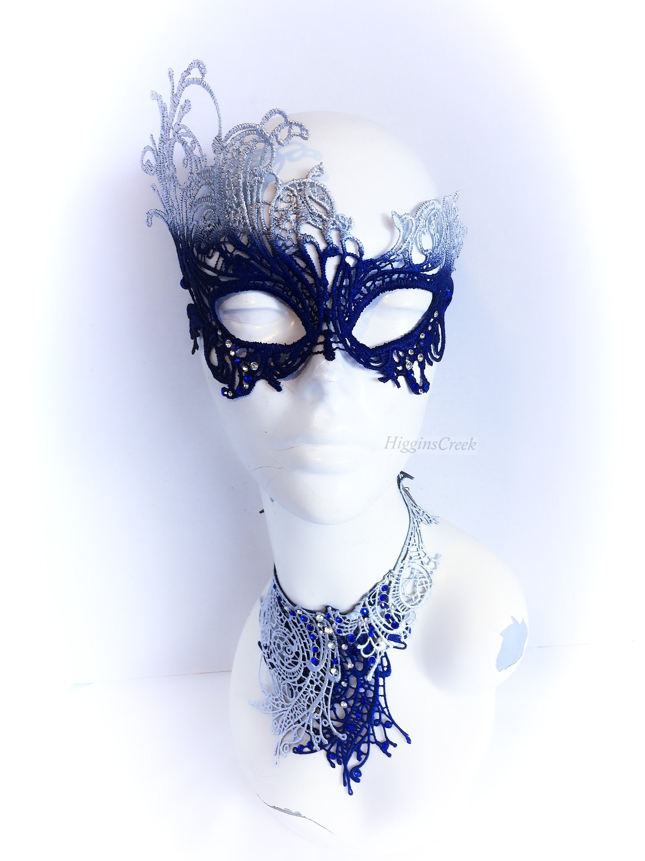 Masquerade Mask Women Lace Mask With Matching Necklace - Etsy