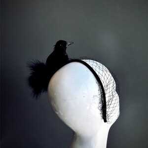 Black Crow Fascinator Halloween Fascinators Bird Fascinator, Bird Hat ...
