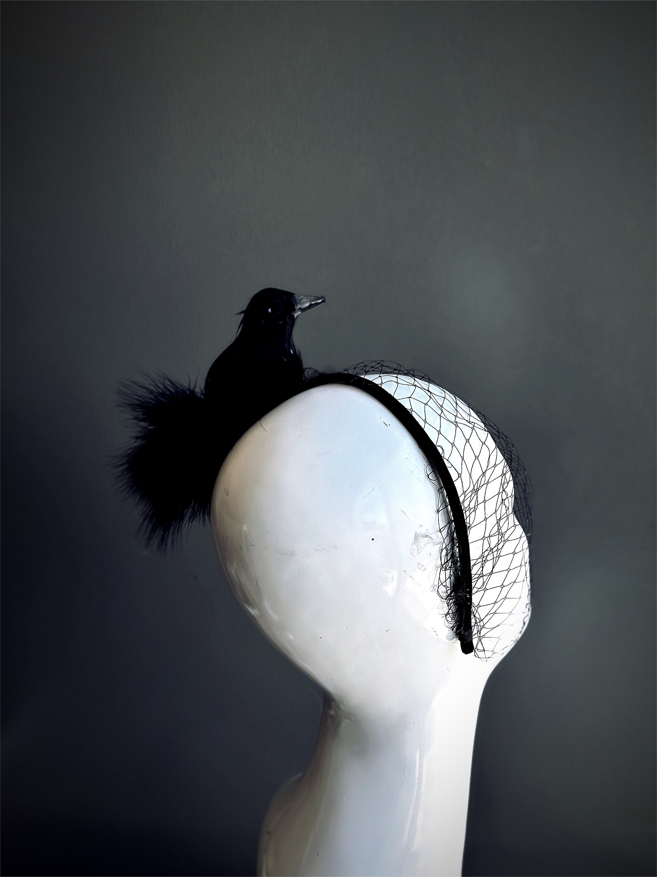 Black Crow Fascinator Halloween Fascinators Bird Fascinator, Bird Hat ...