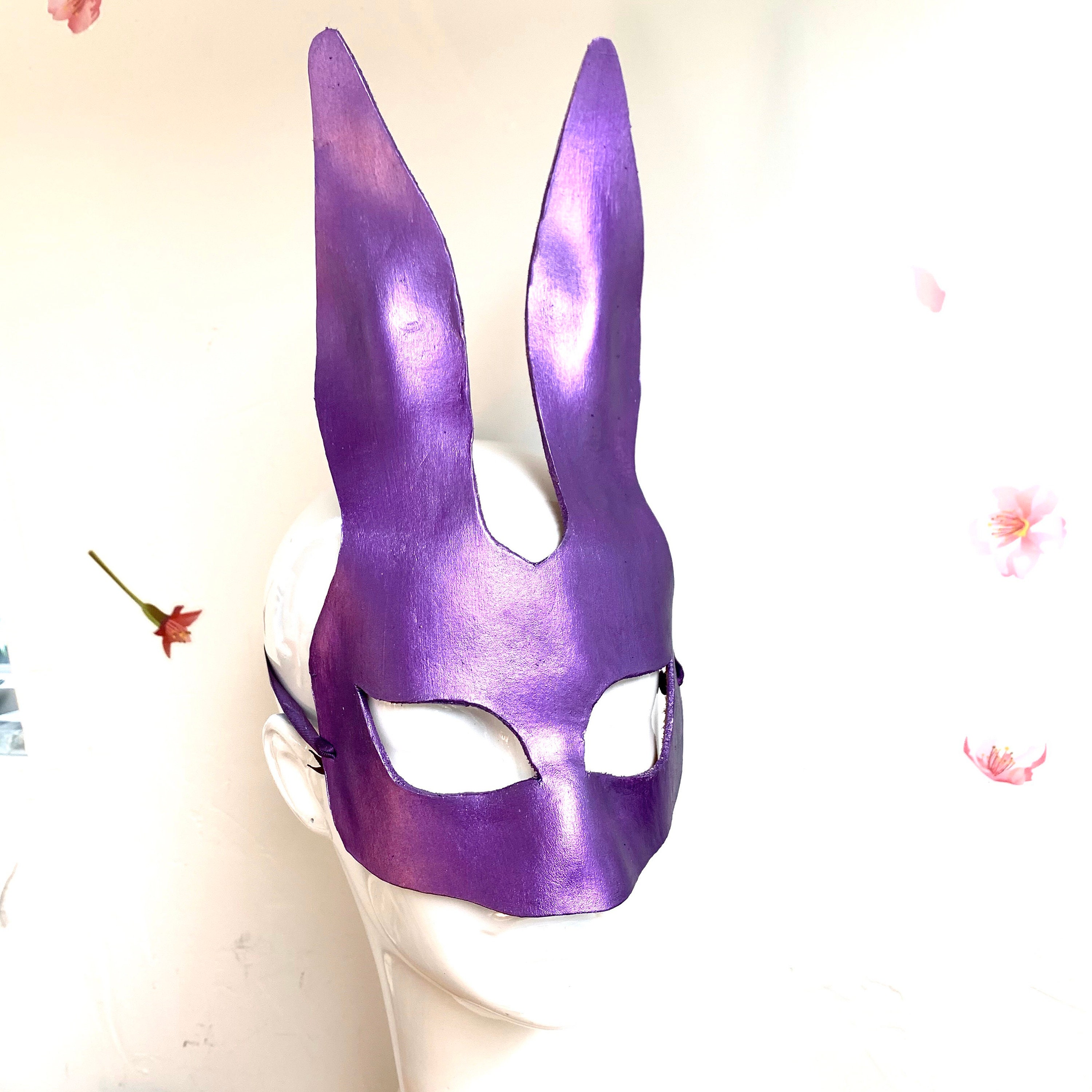 Purple Genuine Leather Mask Bunny leather mask purple bunny | Etsy