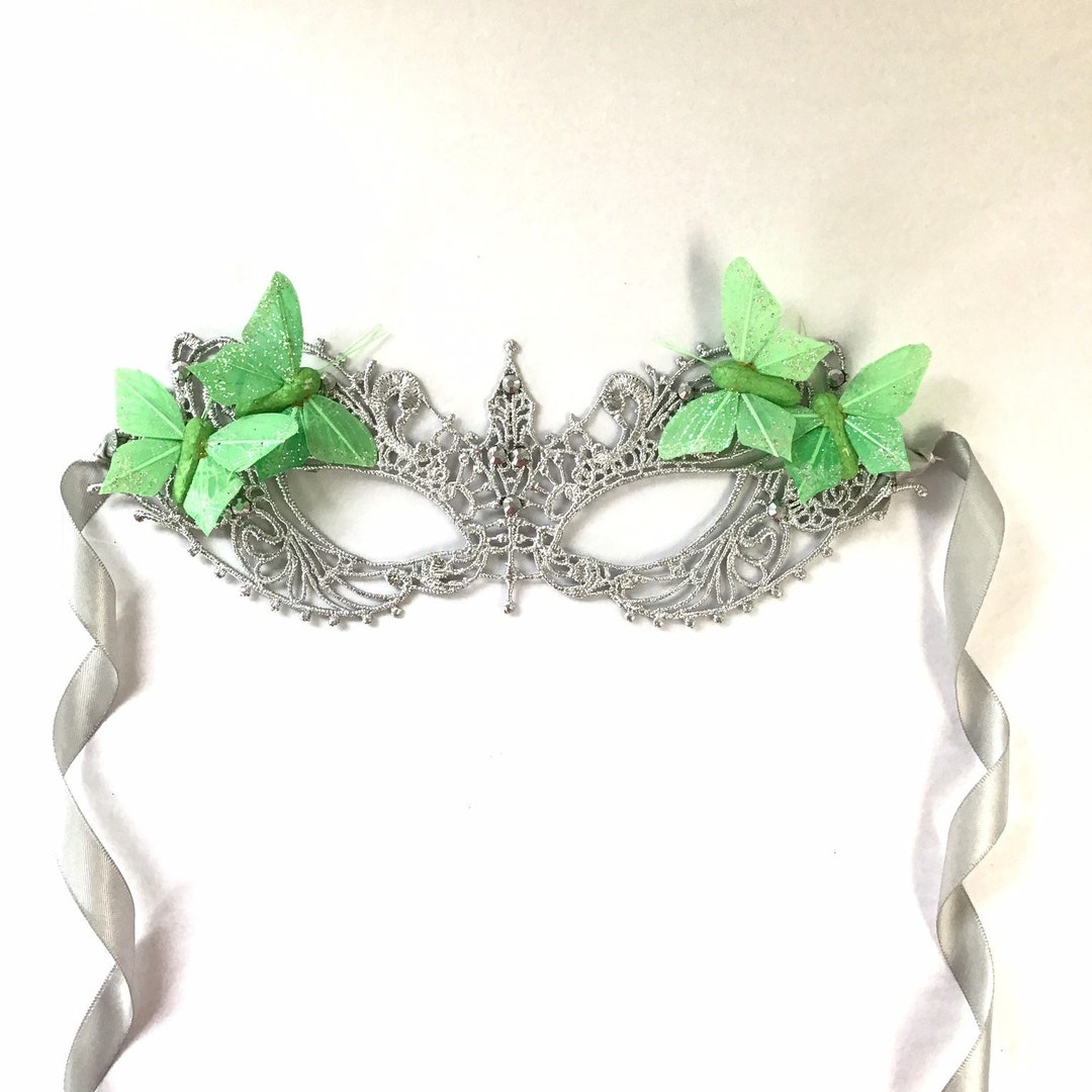 Women Lace Mask L Pastel Green Butterfly Mask Women L Festival Mask L ...