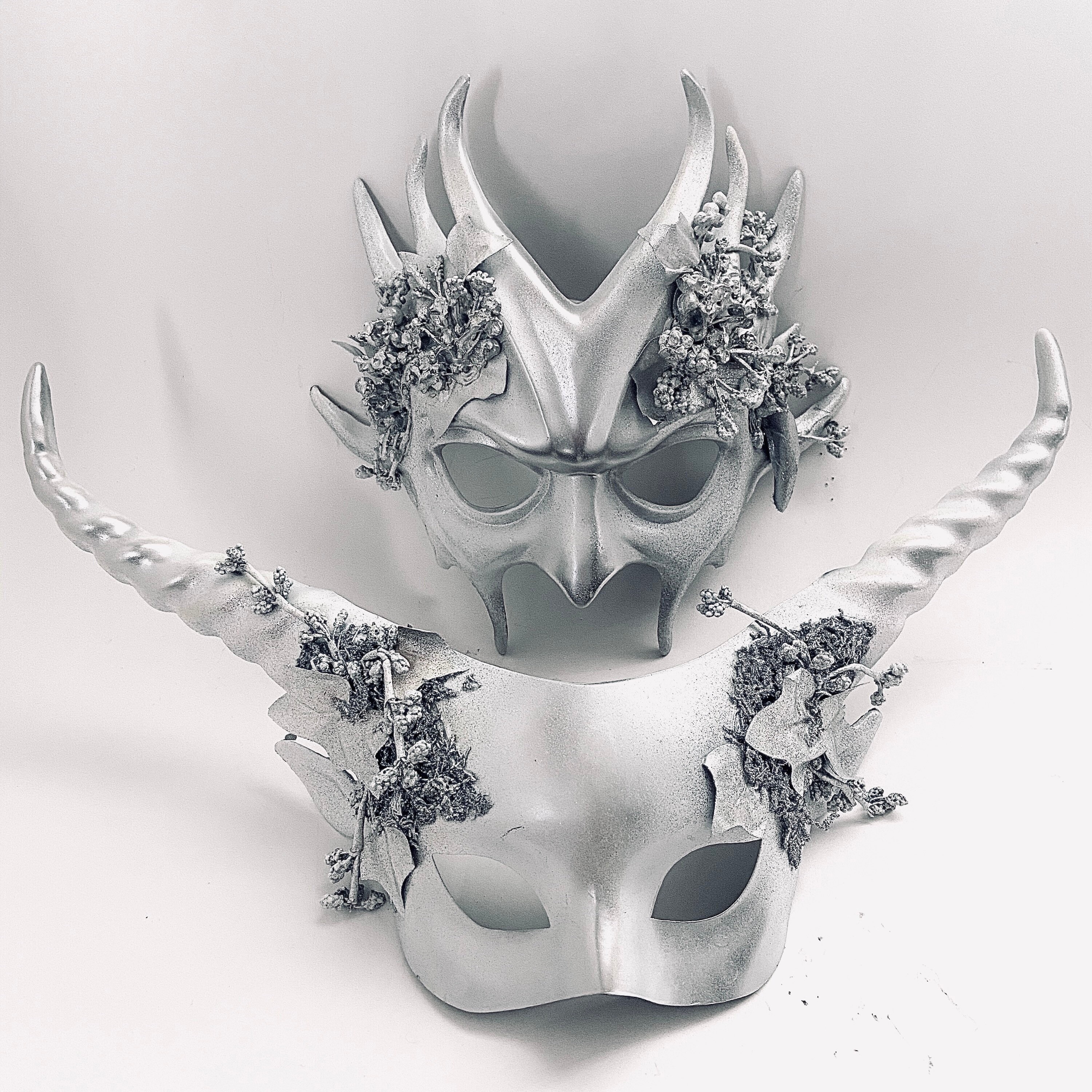 Couples Masquerade Mask Forest Masks Nature Masks Horn | Etsy