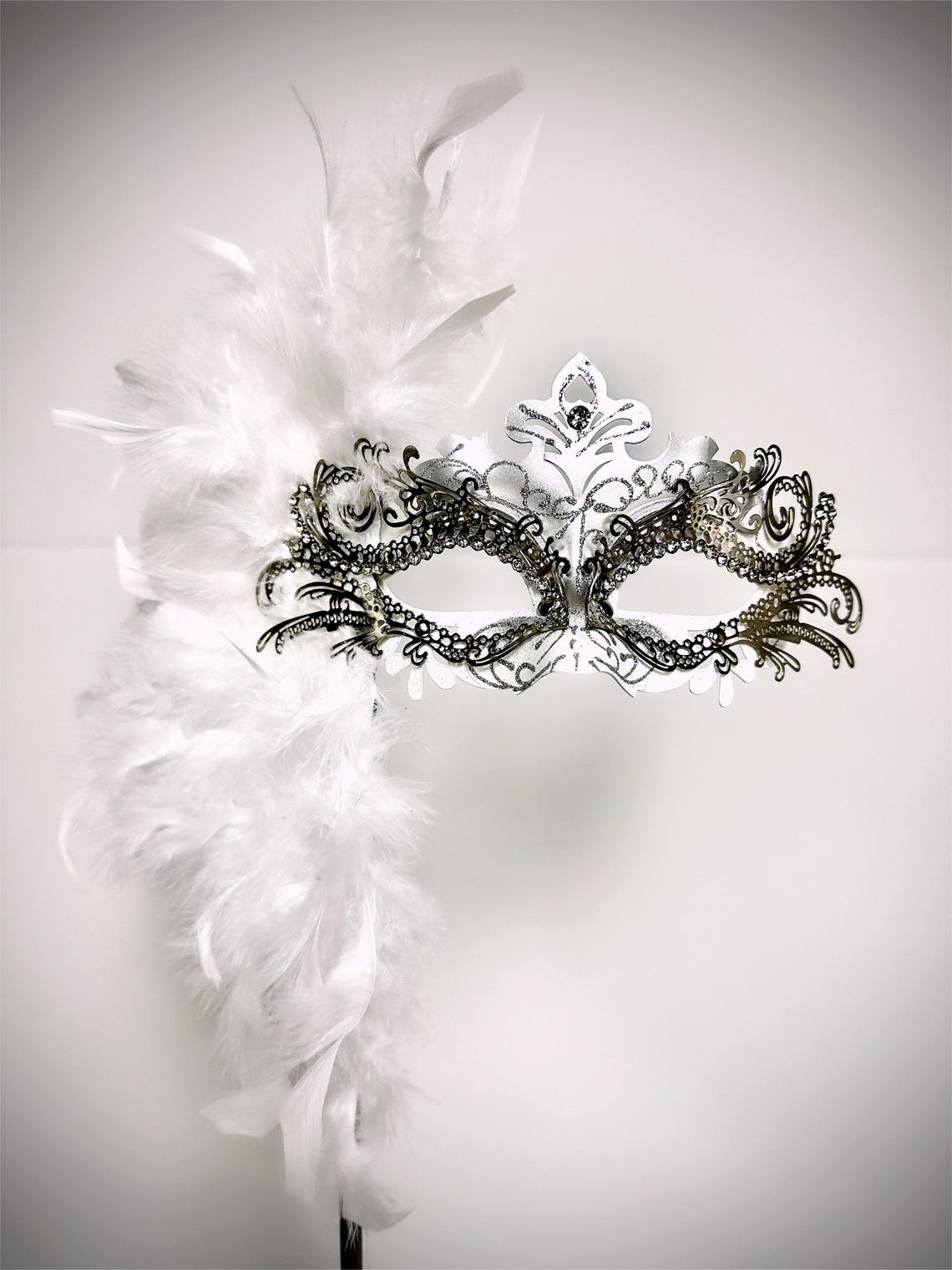 Navy Blue Luxury Feather Masquerade Mask by Higginscreek - Etsy