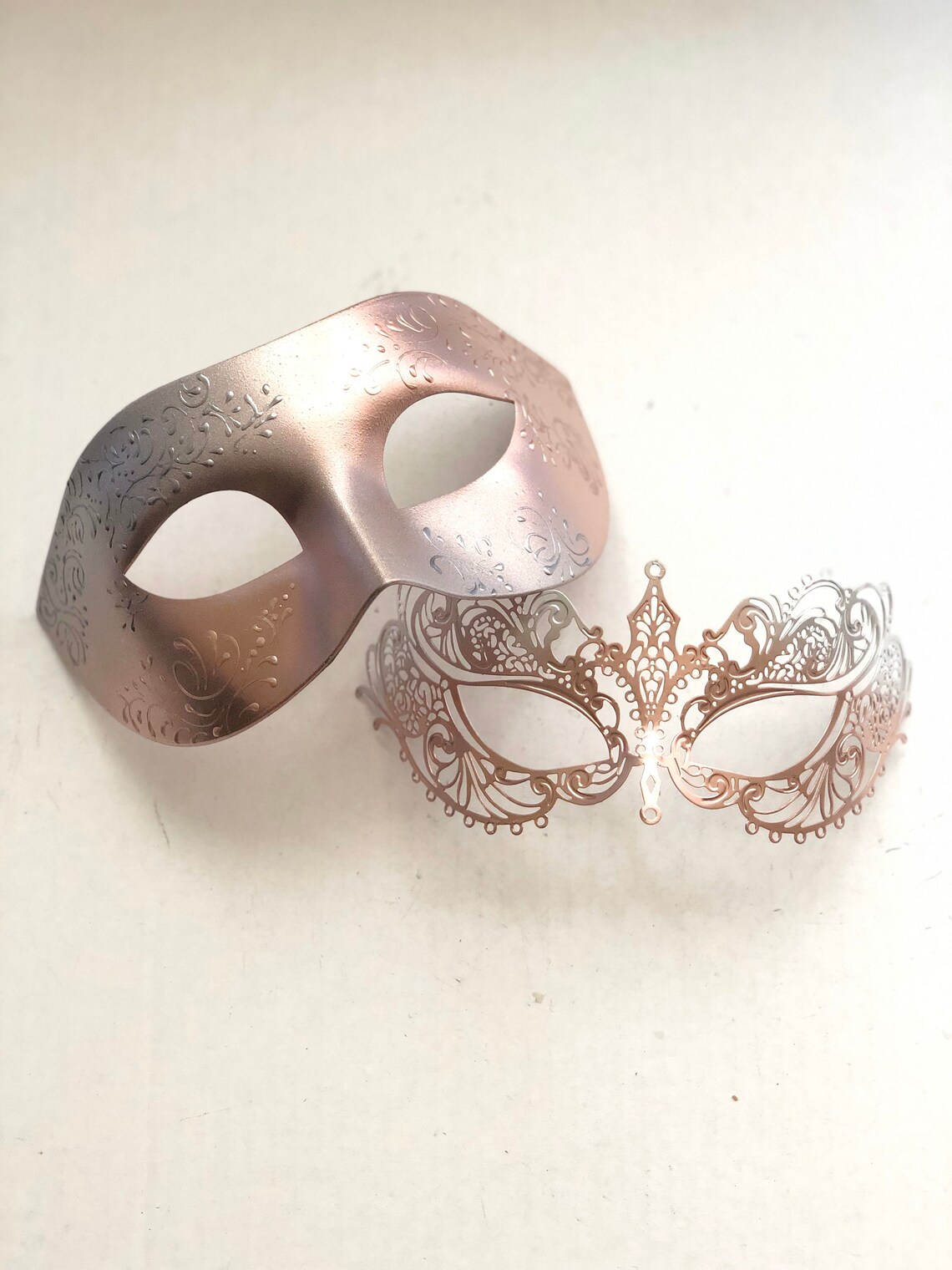 Rose Gold Masquerade Mask Champagne Couples Masquerade Mask | Etsy