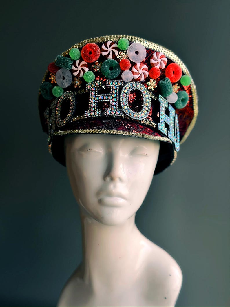Ho Ho Ho Christmas Captain Hat – Holiday Candy Accessory - Etsy
