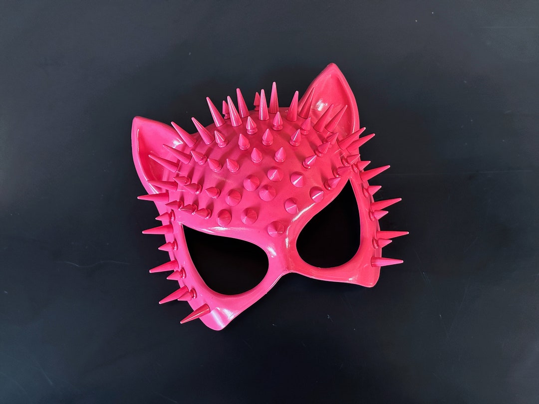 Pink Cat Mask Masquerade Mask Spiked Babe Mask Womens Halloween Mask - Etsy
