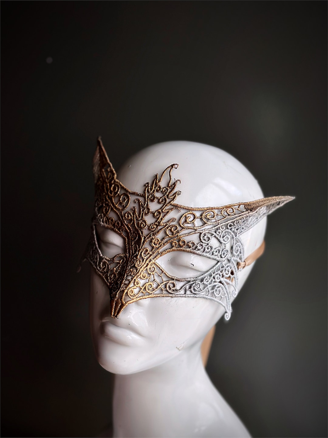 Fox Masquerade Mask Lace Mask Masquerade Party - Silver Gold- Adult - Etsy