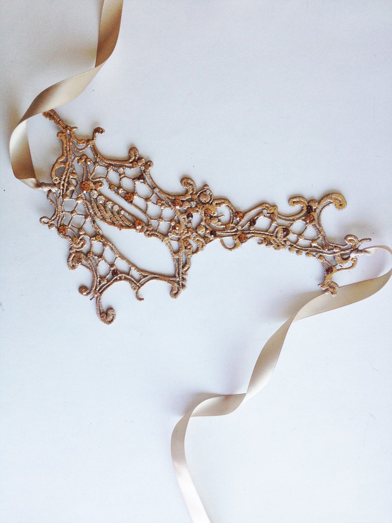 Womens Masquerade Masks Gold Lace Mask With Topaz Rhinestones - Etsy