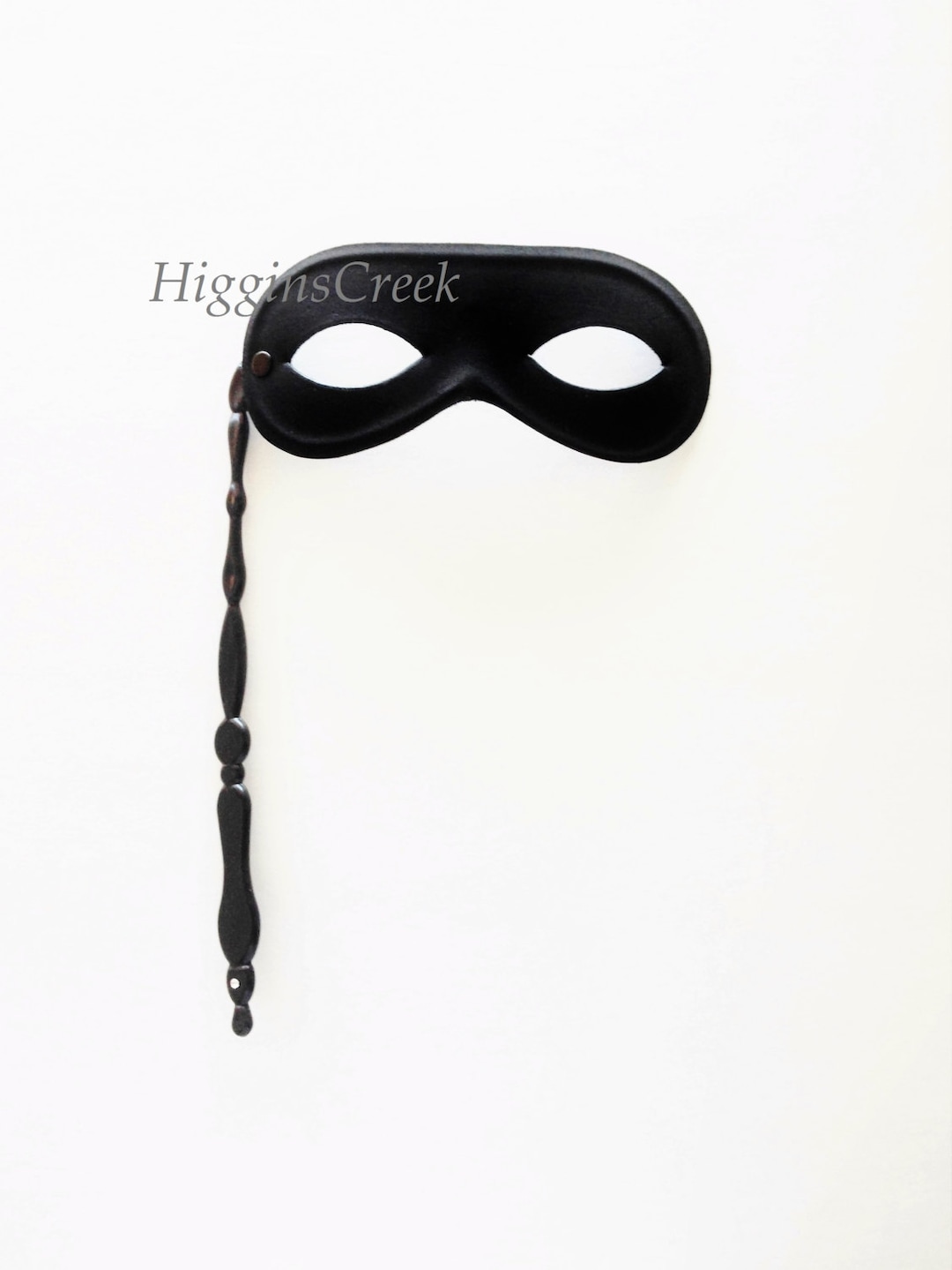 Handheld Masquerade Mask With Stick Simple Black Mask With Stick ...
