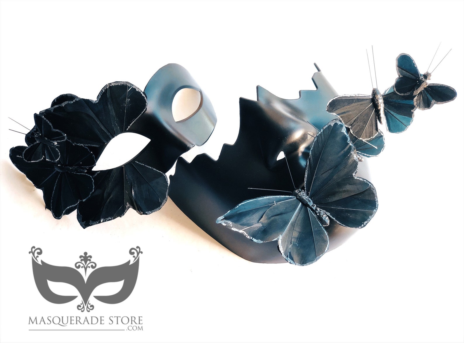 Enigmatic Masquerade Mask Women Black Butterfly Eye Mask - Etsy