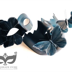 Enigmatic Masquerade Mask Women Black Butterfly Eye Mask - Etsy