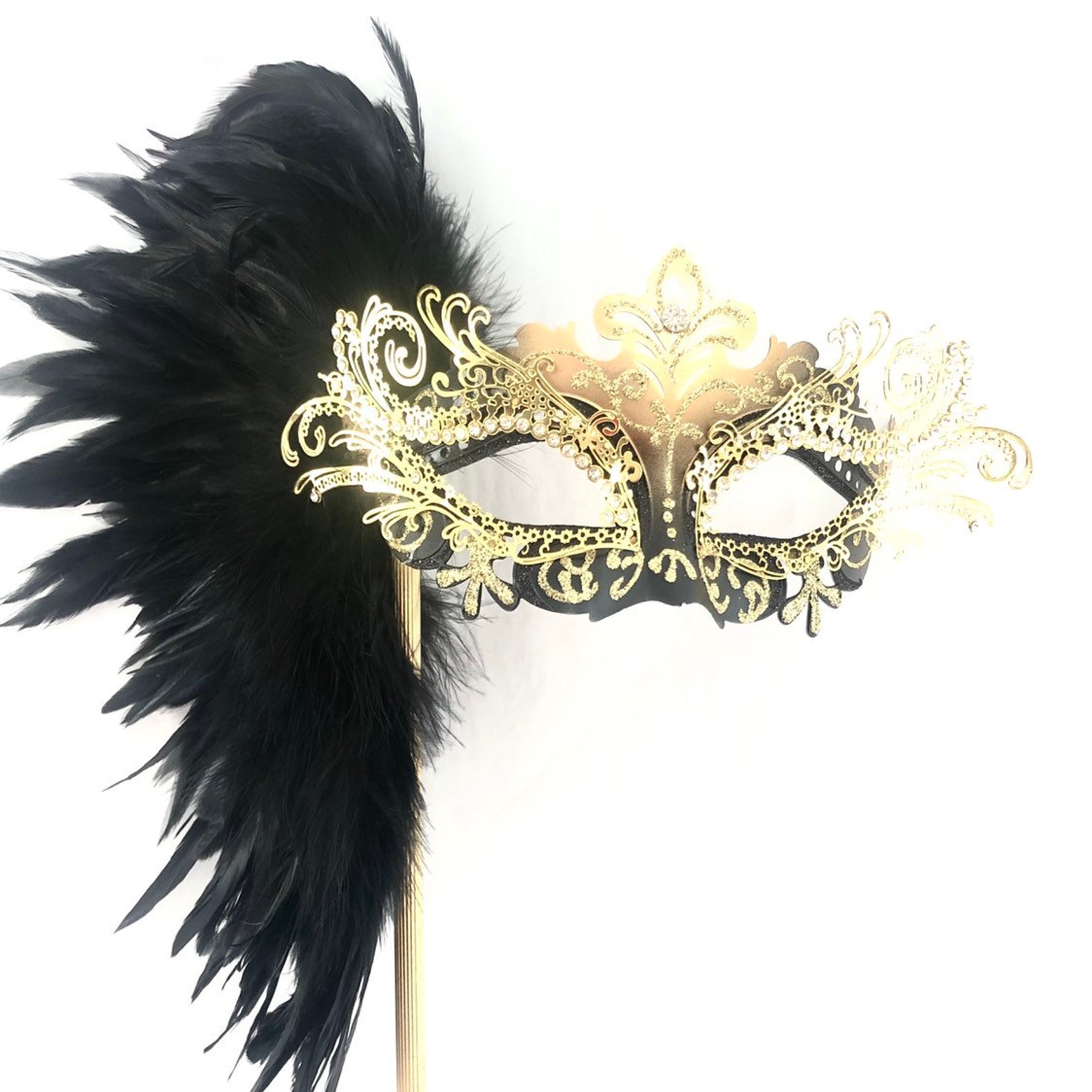 Blush Pink Masquerade Mask With Stick Masquerade Masks Blush - Etsy