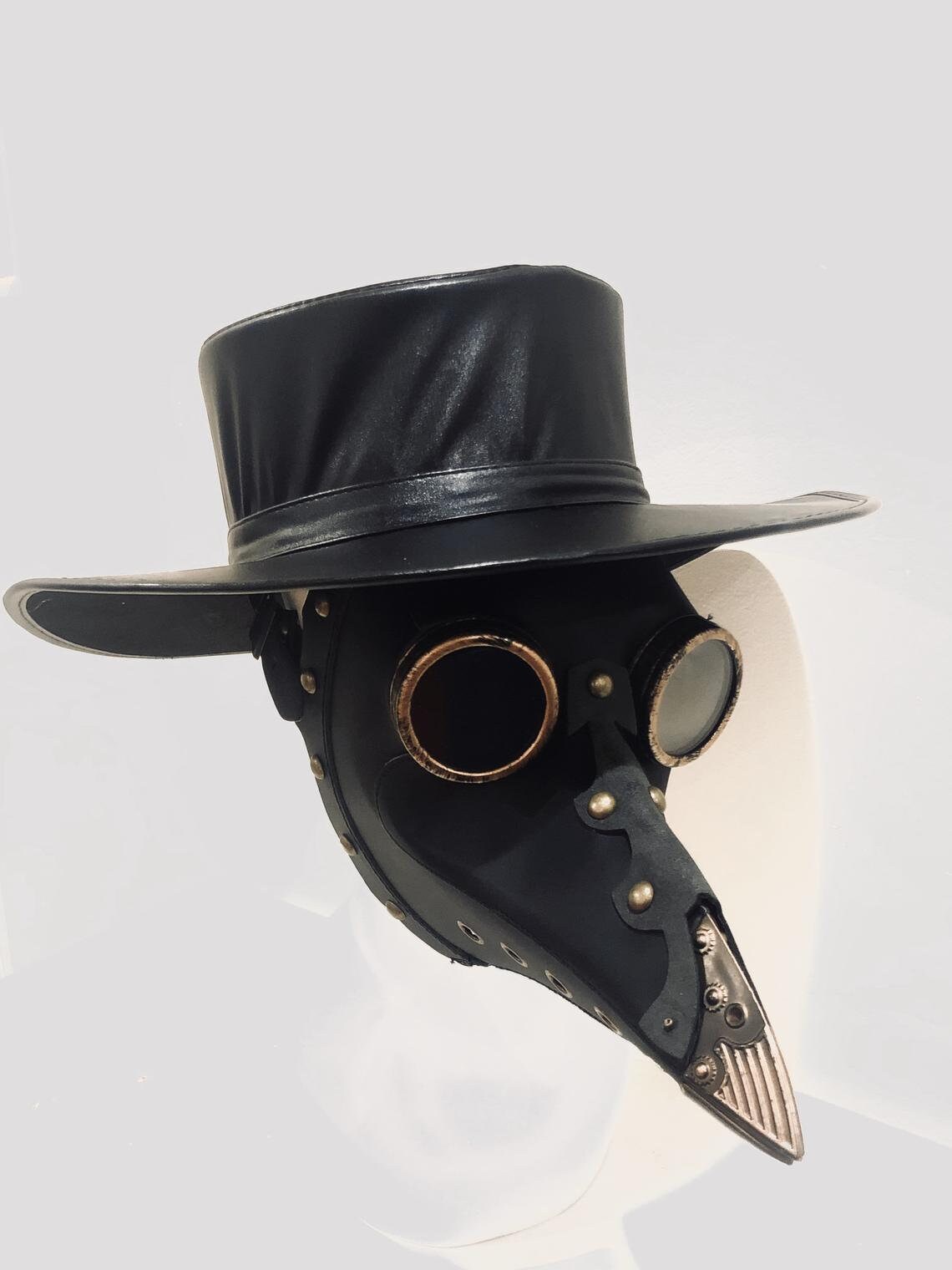 Plague Doctor Hat Black Plague Doctor Halloween Costume - Etsy