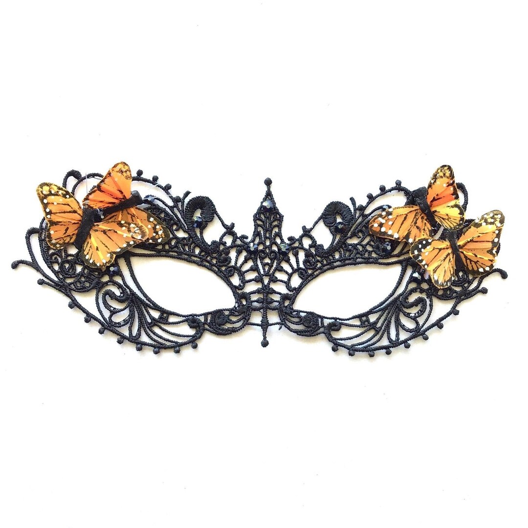 Butterfly Womens Mask L Black Lace Mask, Masquerade Mask Purple ...