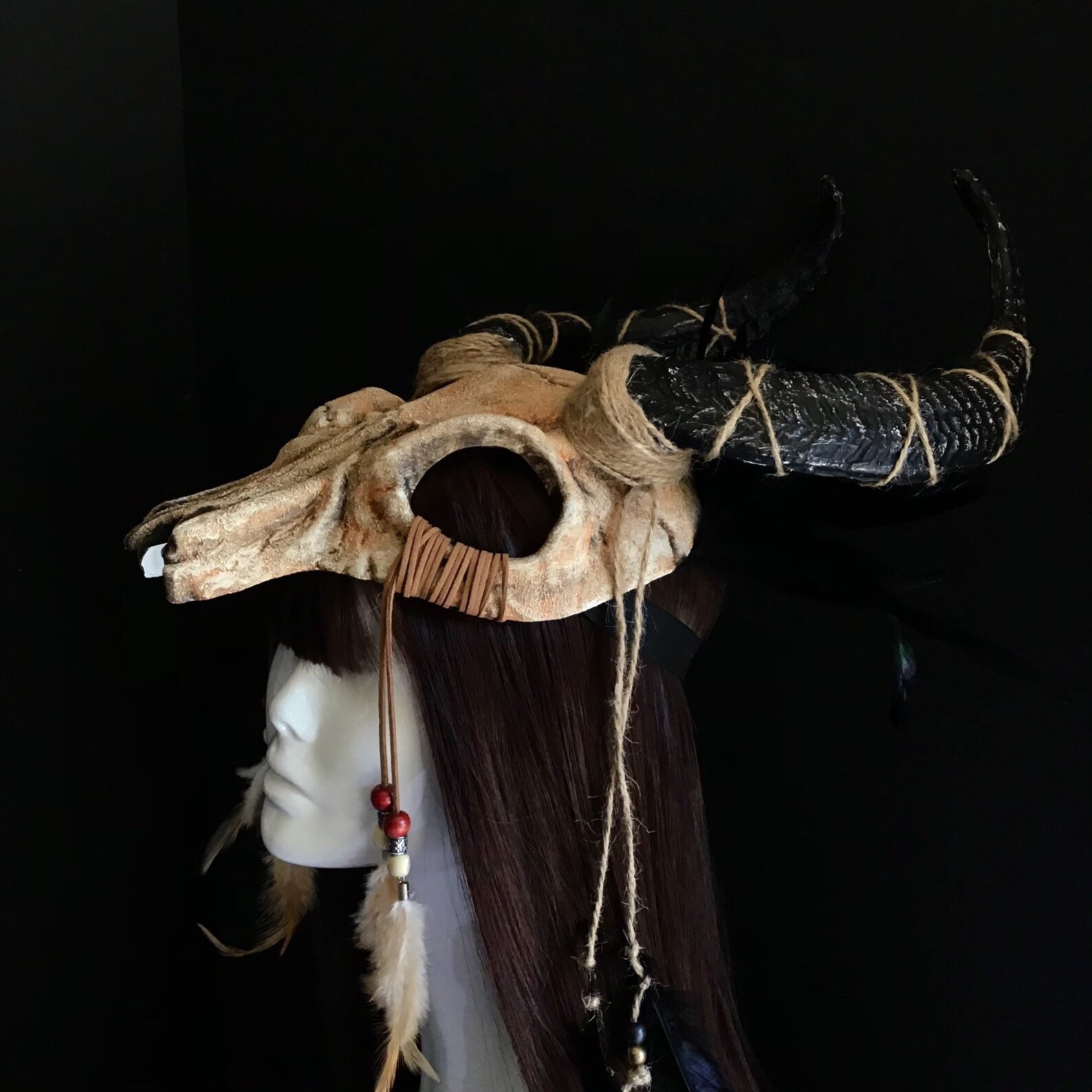 Witch Headdress Pagan Crown Gaelic Festival Skull Crown - Etsy