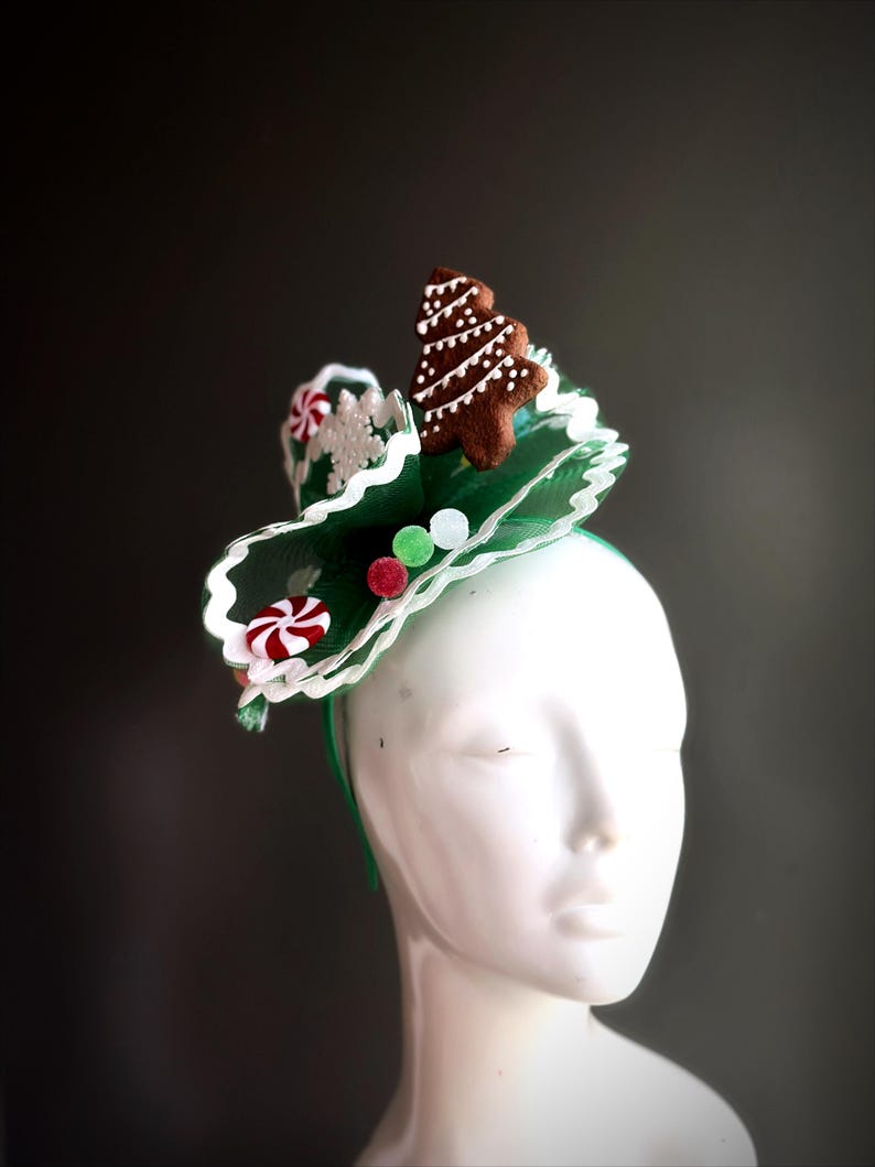 Christmas Fascinator Christmas Headband Party Hat Holiday Accessory - Etsy