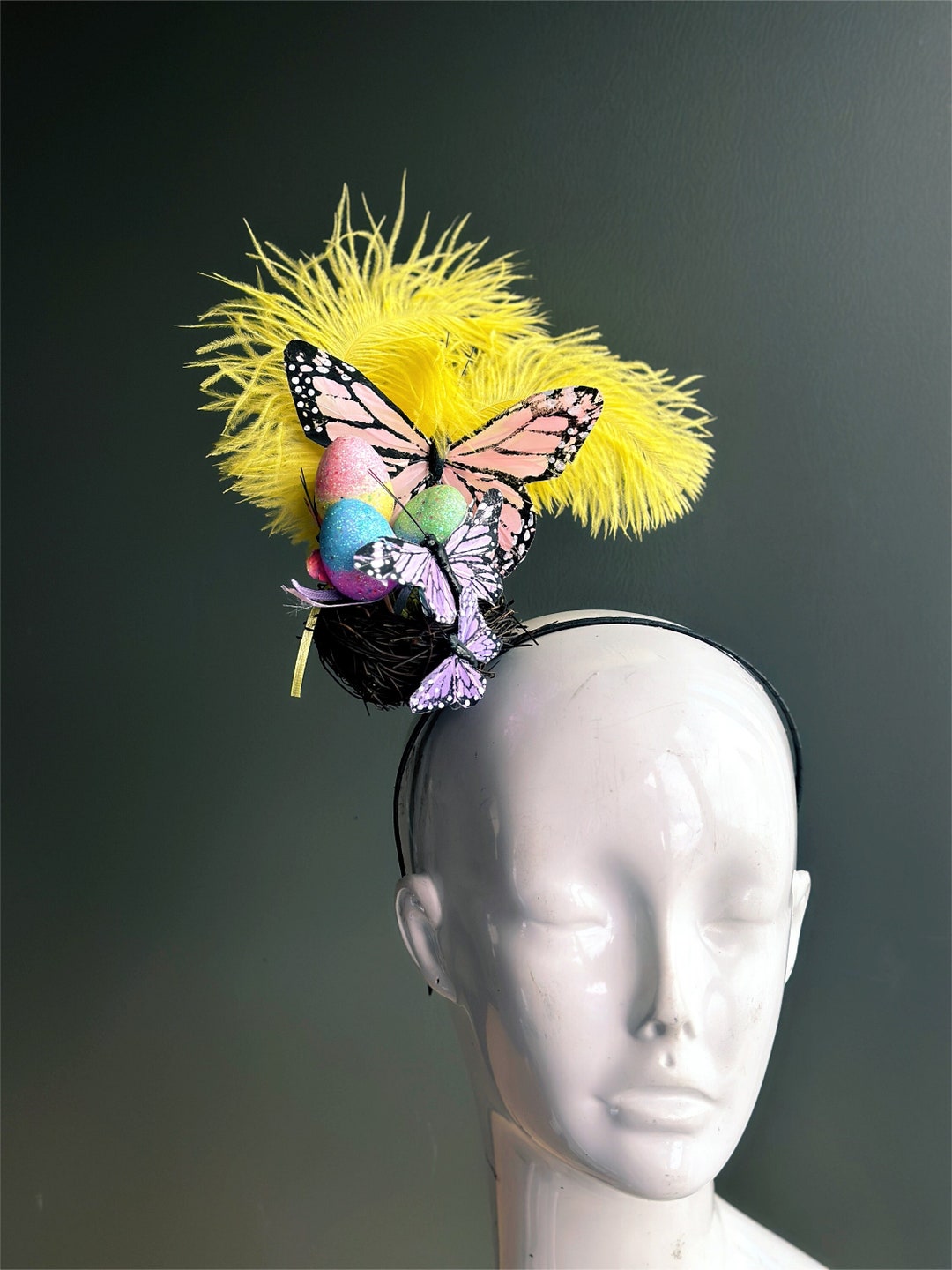 Easter Fascinator Hat Egg Basket for Women and Kids - Easter Butterfly ...