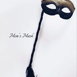 Peacock Feather Masquerade Mask on Stick Gold Party Mask - Etsy
