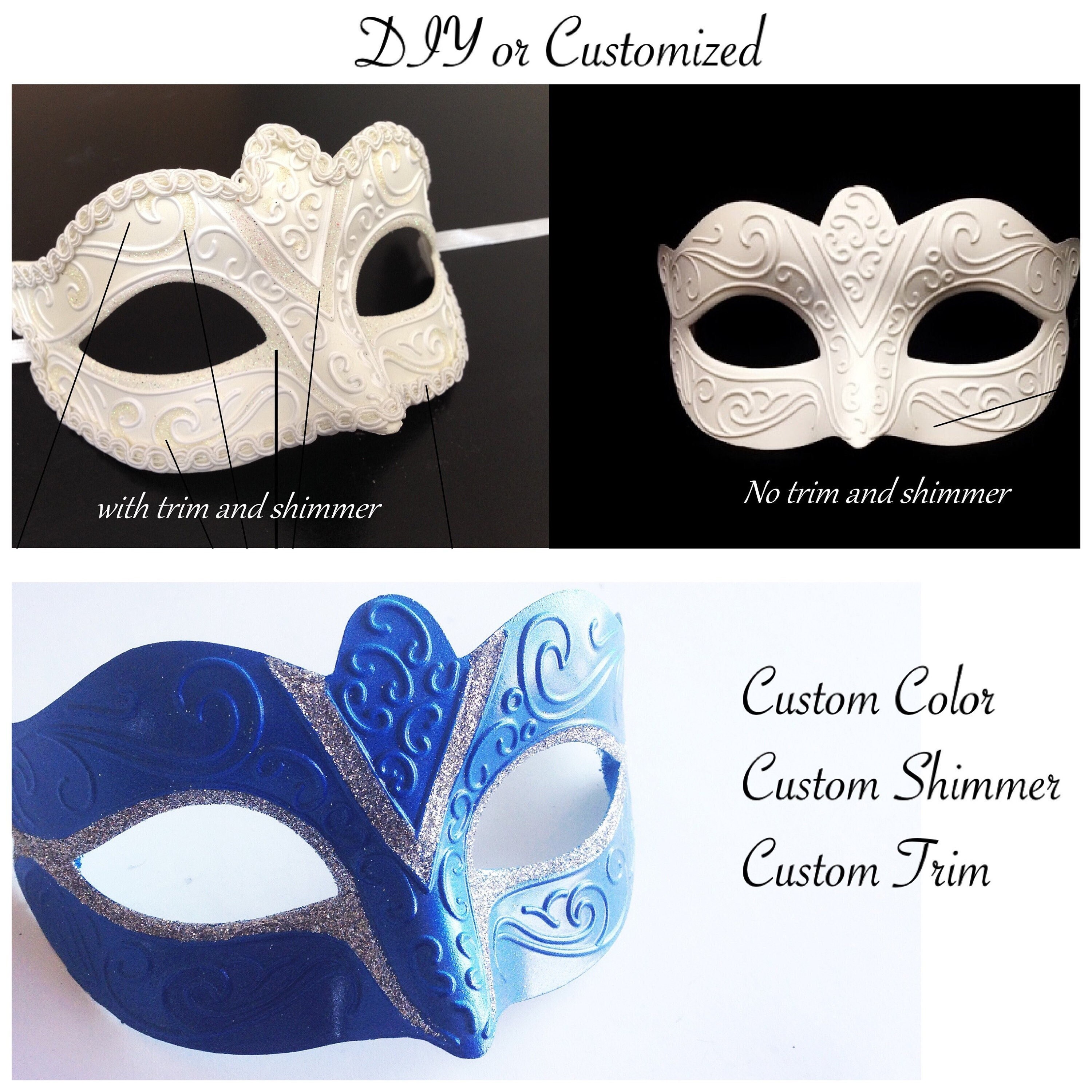 Elegant White Masquerade Mask Wedding Masquerade Mask - Etsy