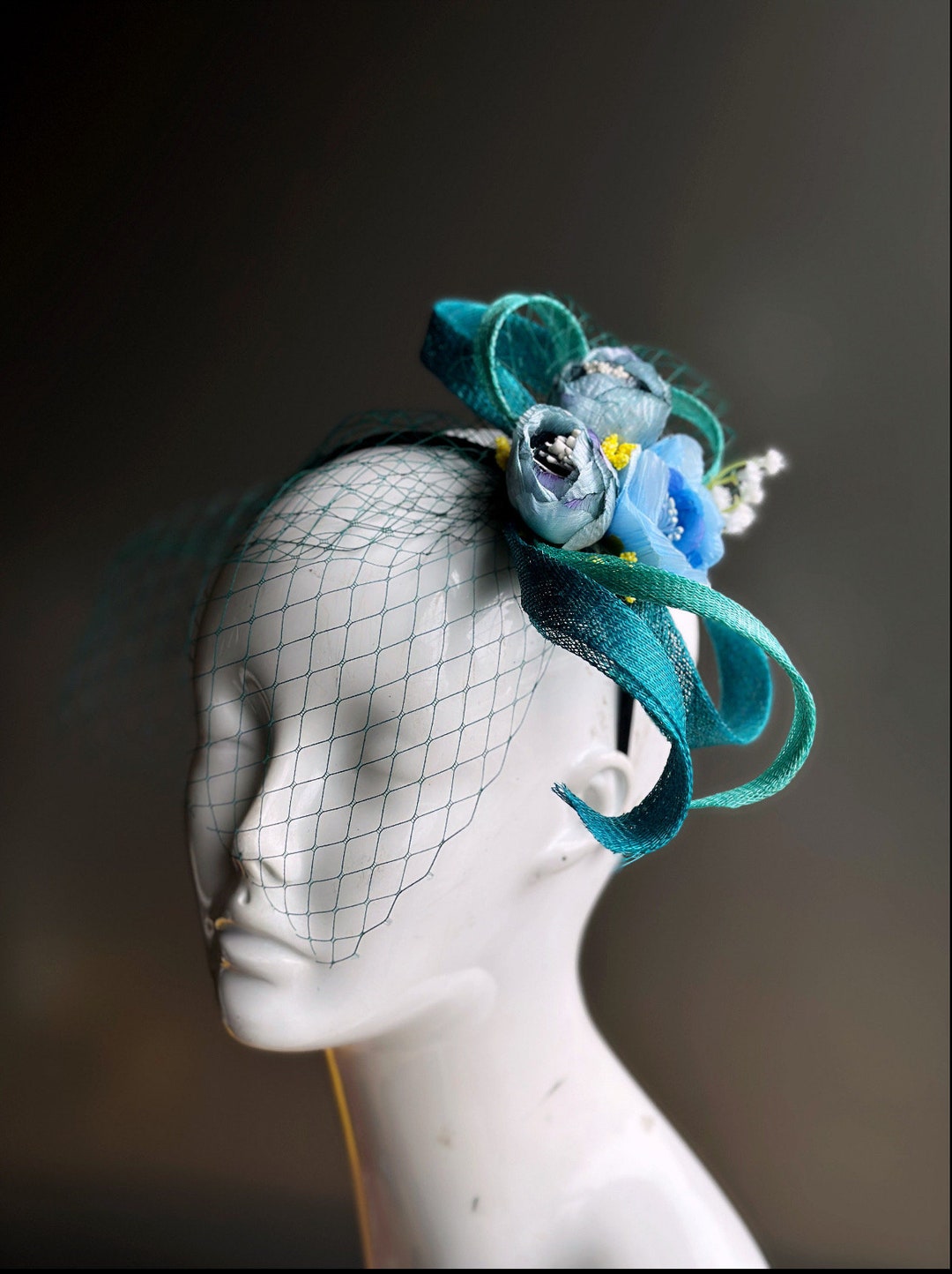 Tea Party Fascinator Hat Women - Summer Blue Teal Fascinator Hat Horse ...