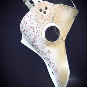 Plague Mask Halloween Costume Vegan Leather - White/pink - Adult - Etsy
