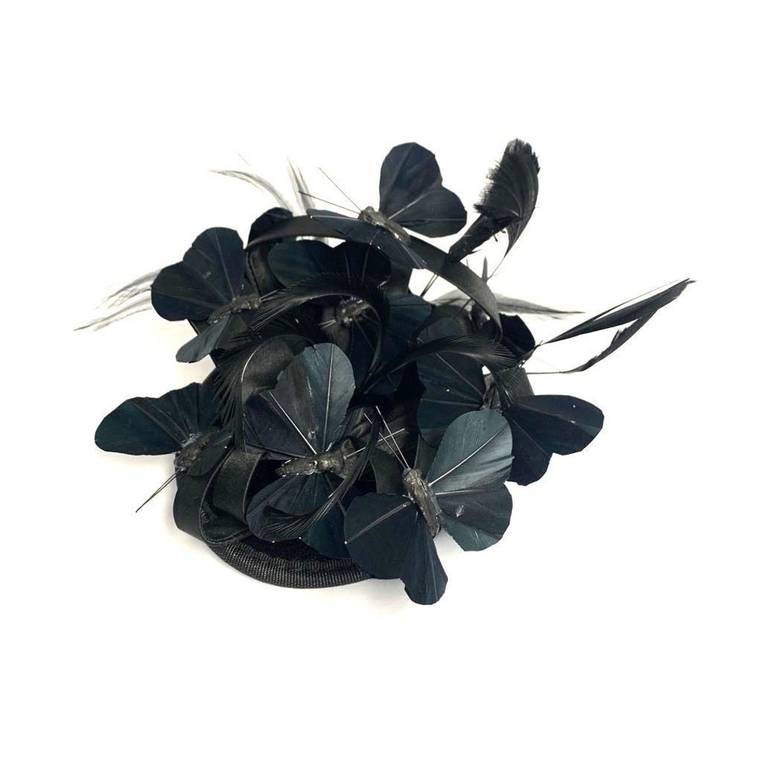 Black Fascinator Hat Butterfly Derby Women's Black Hat Butterfly ...