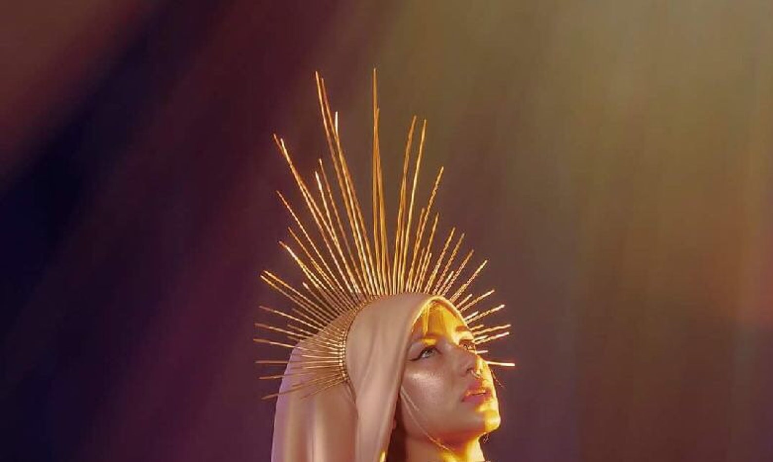 Women's Sunburst Crown, Zip Tie Saint Headpiece, Gold Spiked Halo ...