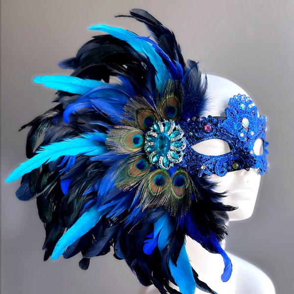 Blue Masquerade Mask - Etsy
