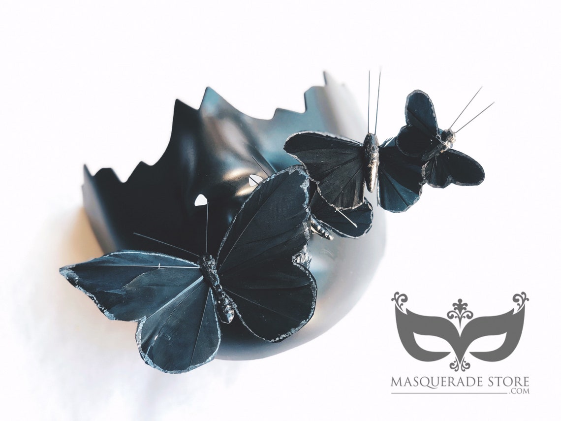 Enigmatic Masquerade Mask Women Black Butterfly Eye Mask - Etsy
