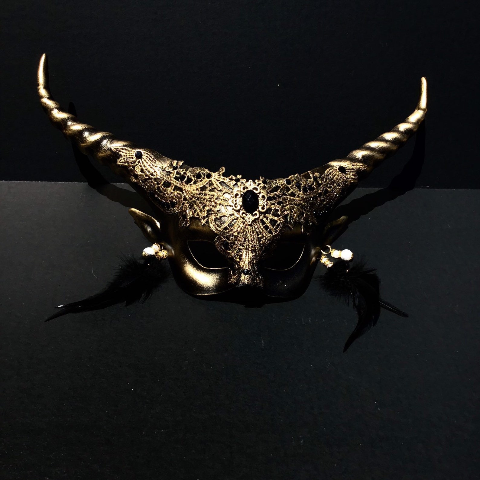 Woodland Mythical Creature - White Halloween Mask With Horns - Etsy