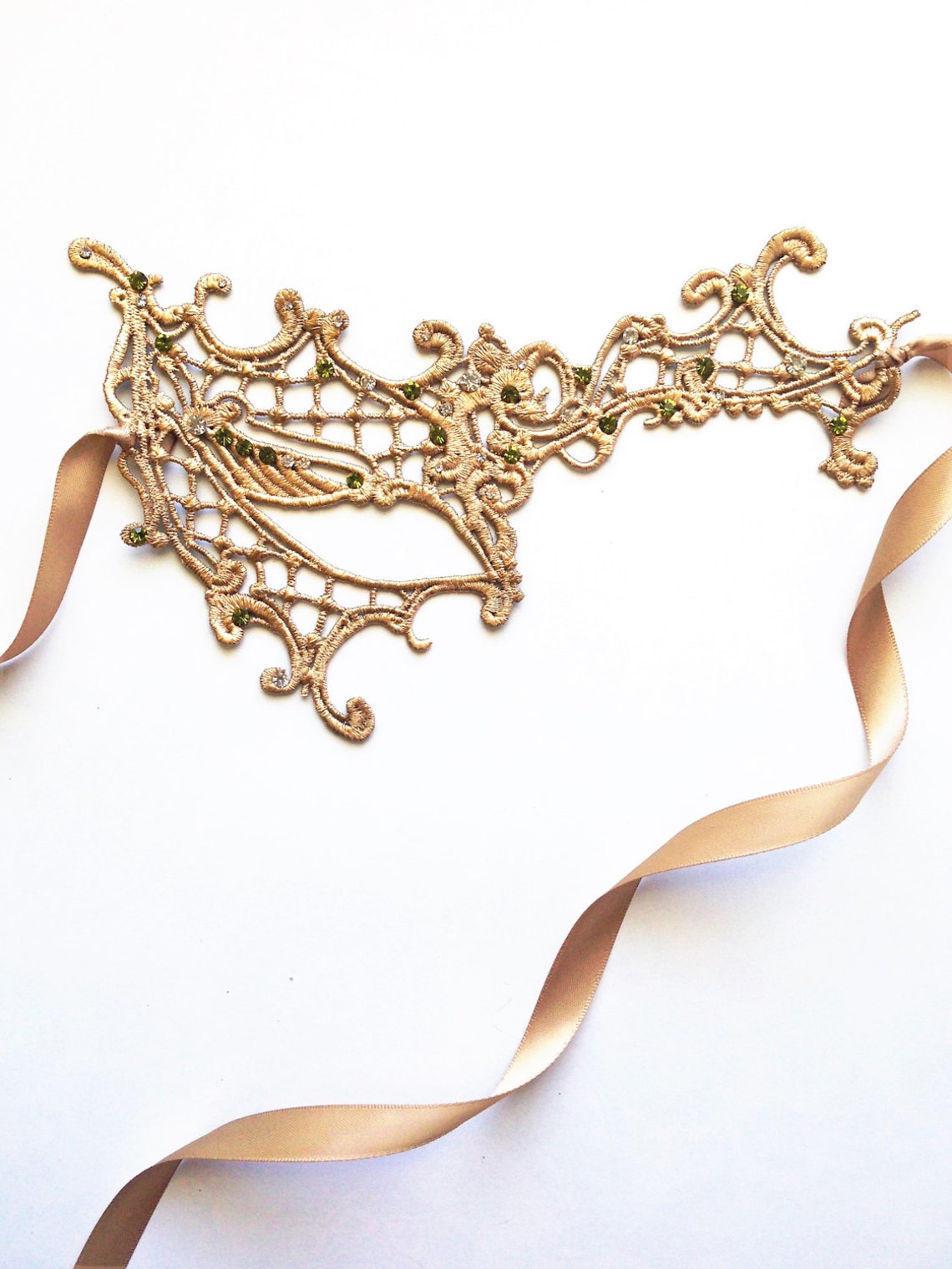 Elegant Macrame Lace Mask With Diamonds Masquerade Mask - Etsy