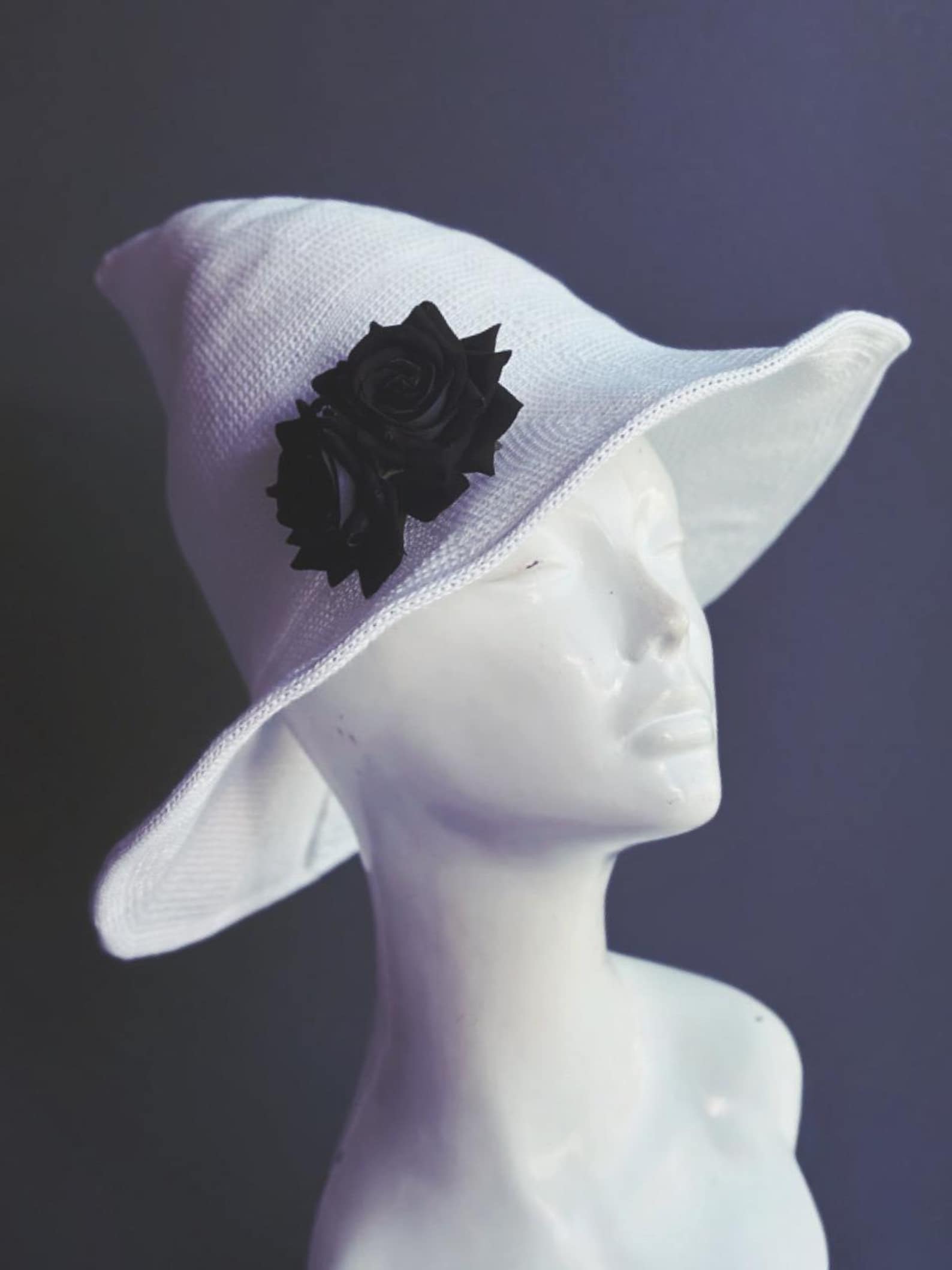 Halloween White Winter Witch Hat With Sun Flower - Woolblend Witch Hat ...