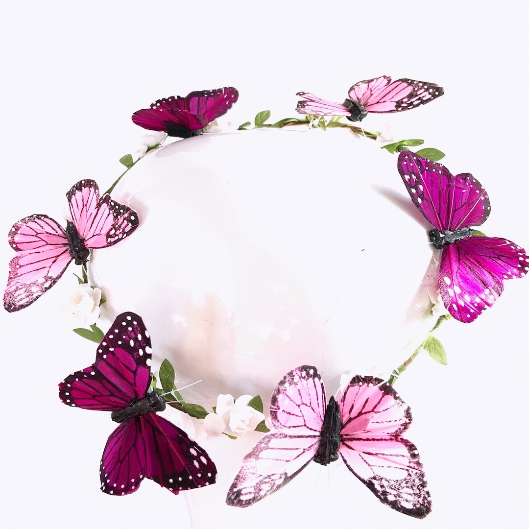 Kids Butterfly Tiara Nature Crown Headband Butterfly Garland Headpiece ...