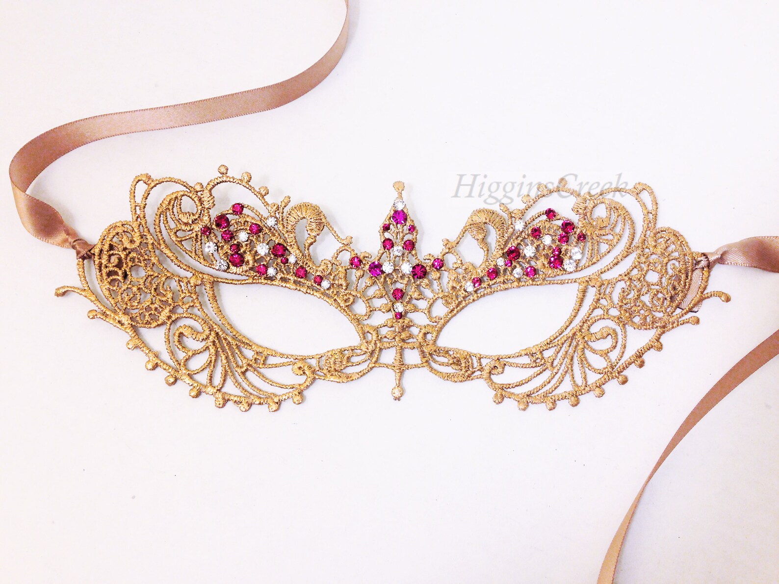 Fuchsia Pink Jeweled Masquerade Mask for Women Masks for - Etsy