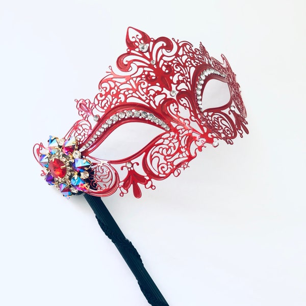 Red Masquerade Mask - Etsy