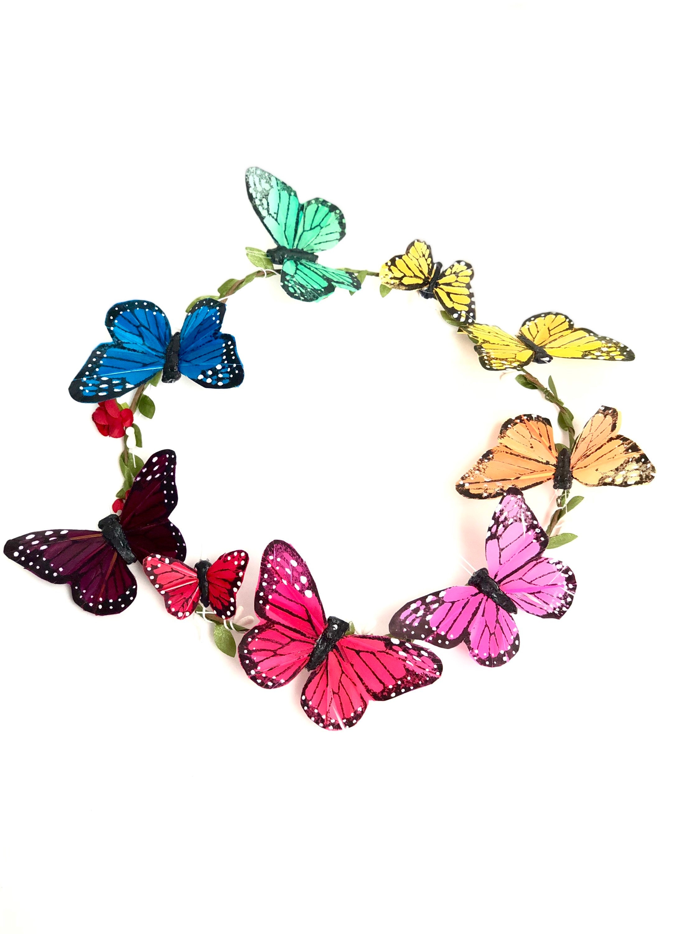 Rainbow crown made with butterflies pride headpiece Pride | Etsy