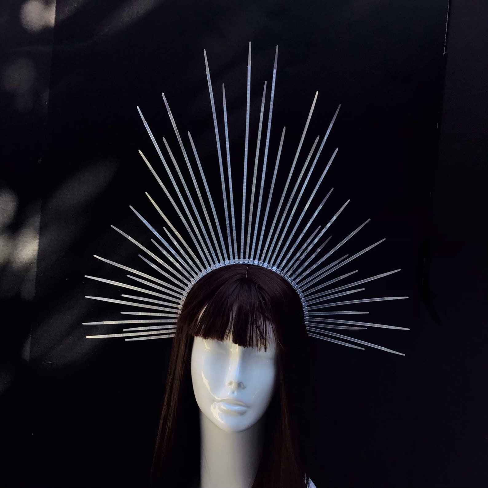 Women's Sunburst Crown, Zip Tie Saint Headpiece, Gold Spiked Halo ...