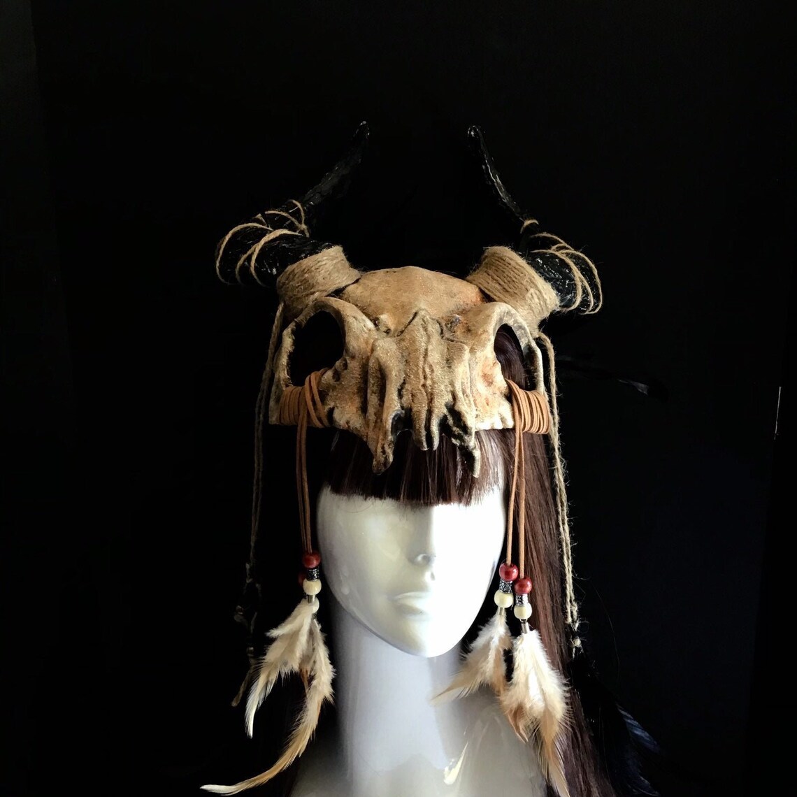 Witch Headdress Pagan Crown Gaelic Festival Skull Crown - Etsy