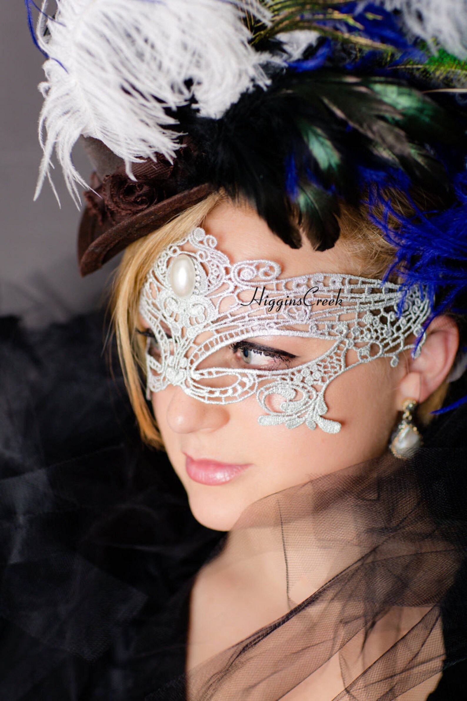 PEARL Lace Mask Gold Silver Lace Masquerade Mask Womens - Etsy