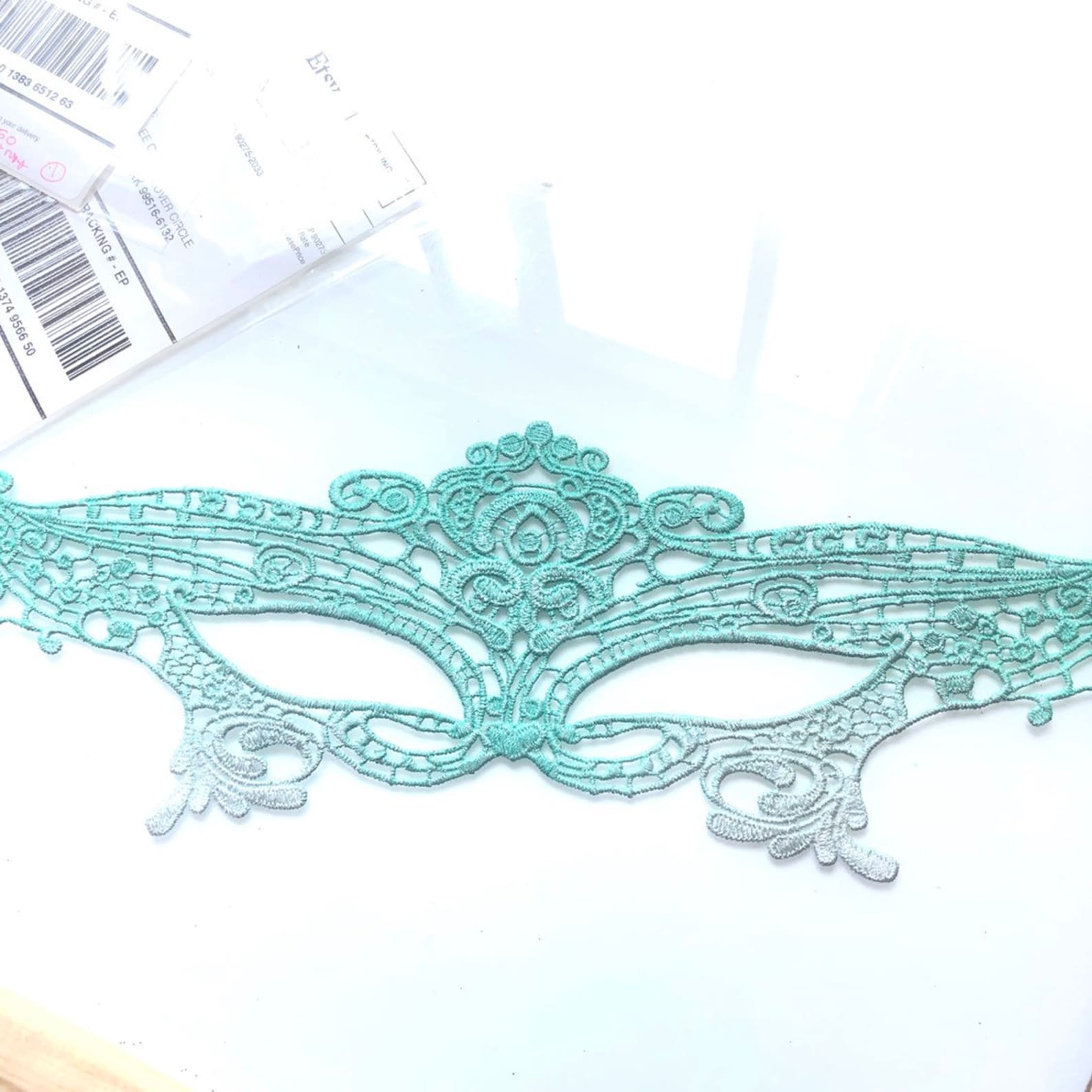 Seafoam Green Lace Mask Woman Mint Green Masquerade Mask - Etsy Denmark