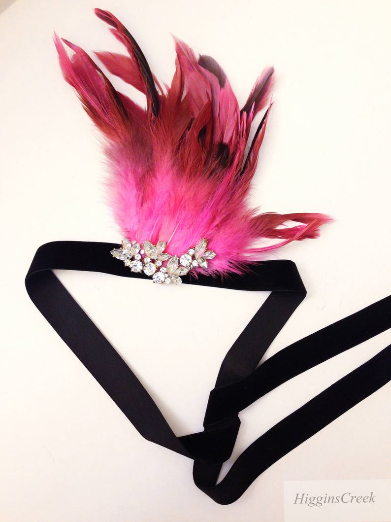 Pink Flamingo Flapper Feather Headband Fuchsia Flapper - Etsy