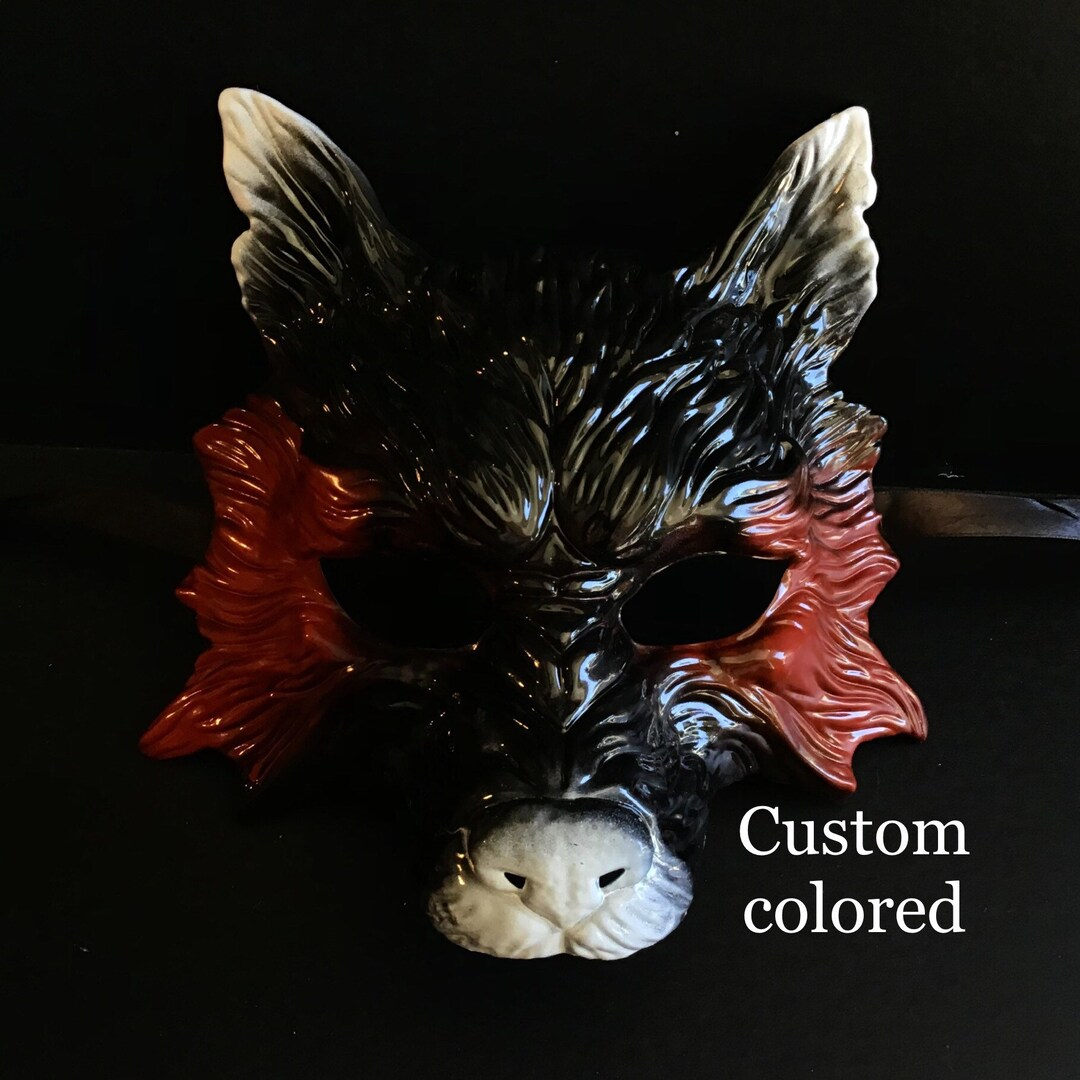 DIY Werewolf Mask Mens Wold Halloween Mask L White Wolf Mask L Black ...