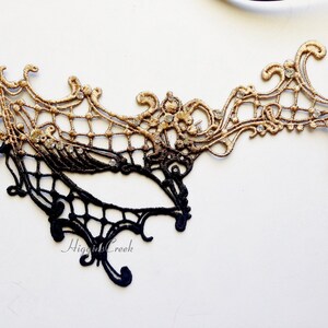 Half Face Mask Gold Lace Masks Black Masquerade Masks Venetian Masks ...