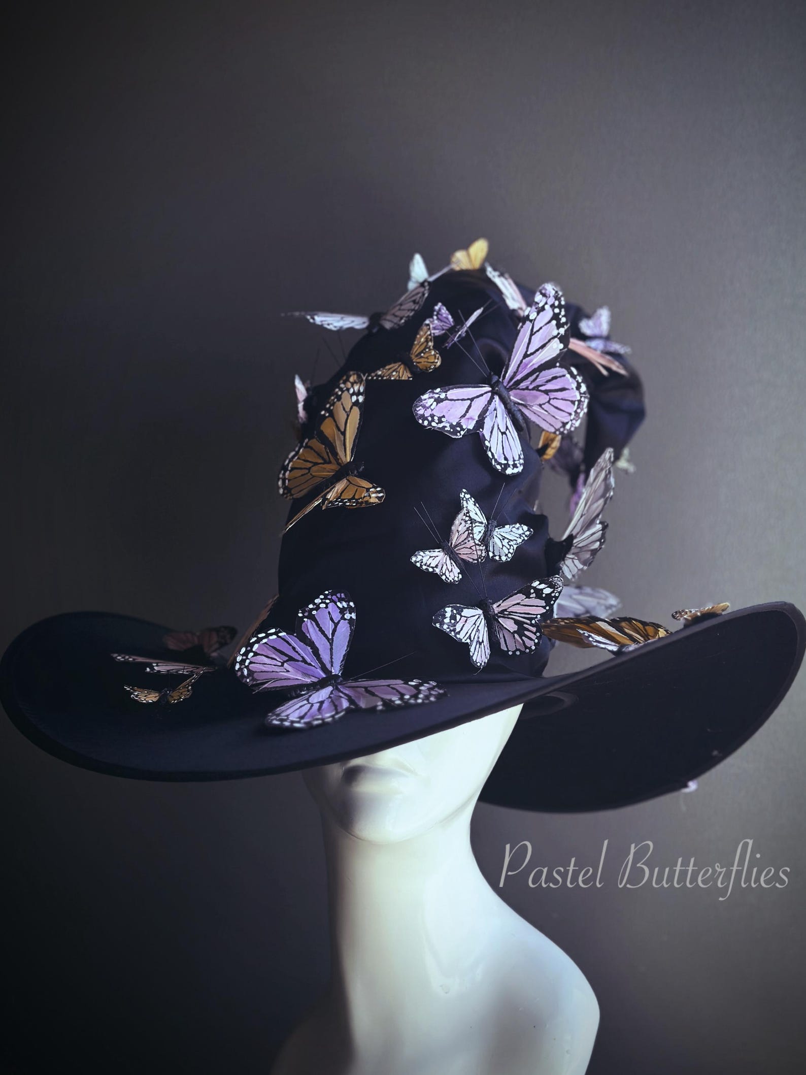Witch Costume Good Witch Hat - Pastel Butterfly Pointy Wide Brim Hat - Etsy
