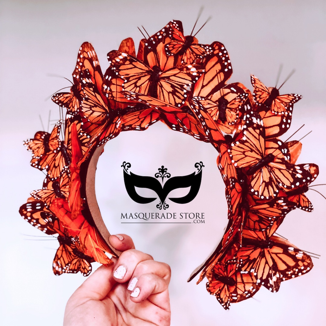 Dark Orange Monarch Butterfly Headdress Monarch Headpiece Butterflies ...