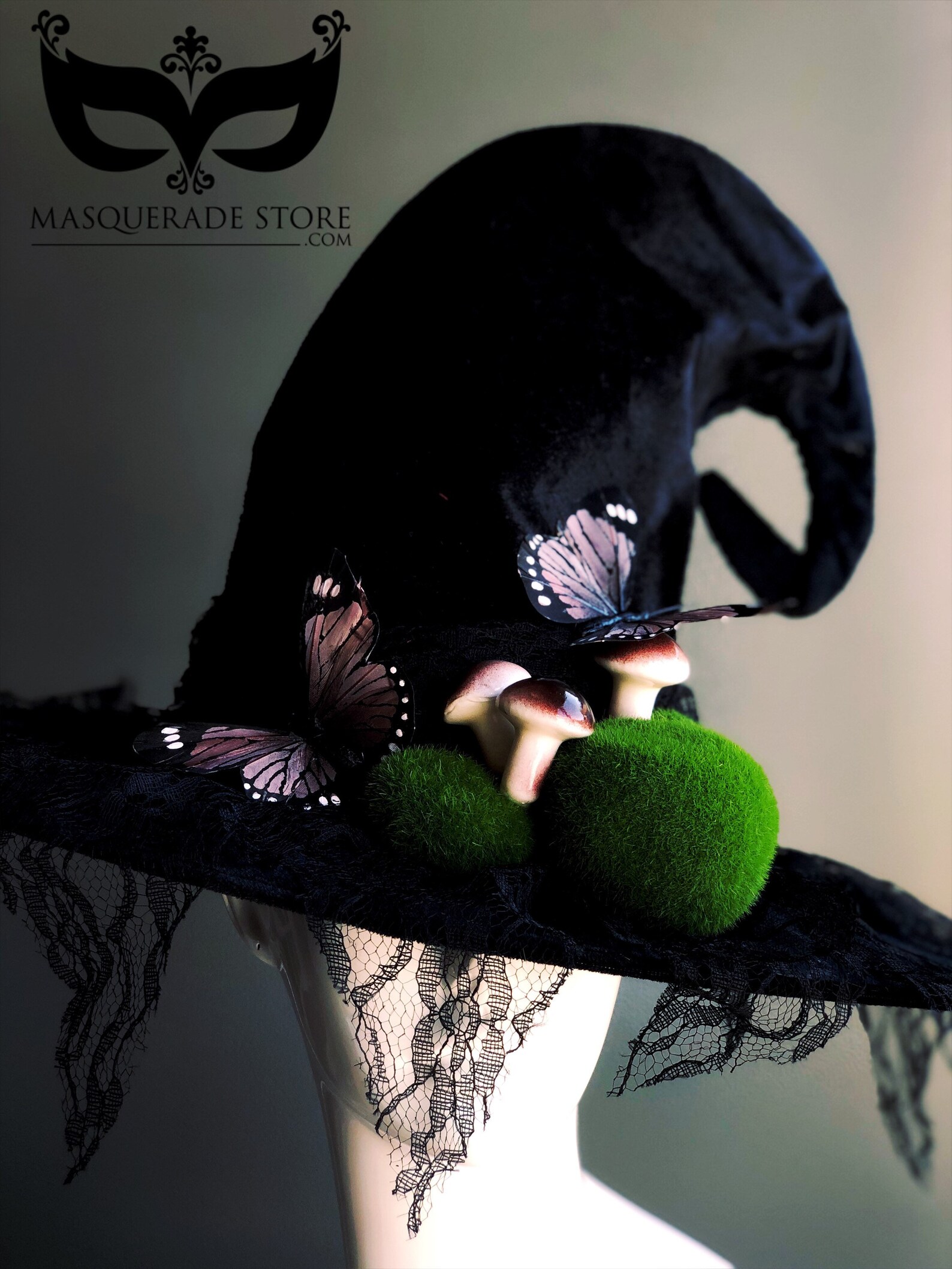 Black Witch Hat PUMPKIN Hat Witch Hat Wizard Hat Pointy Hat Wide Brim ...