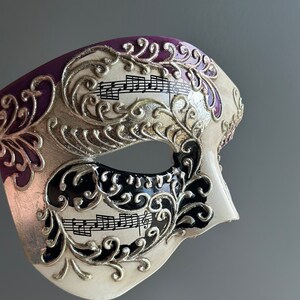 Purple Venetian Masquerade Mask, Mens Mask, Half Face Mask, Phantom ...