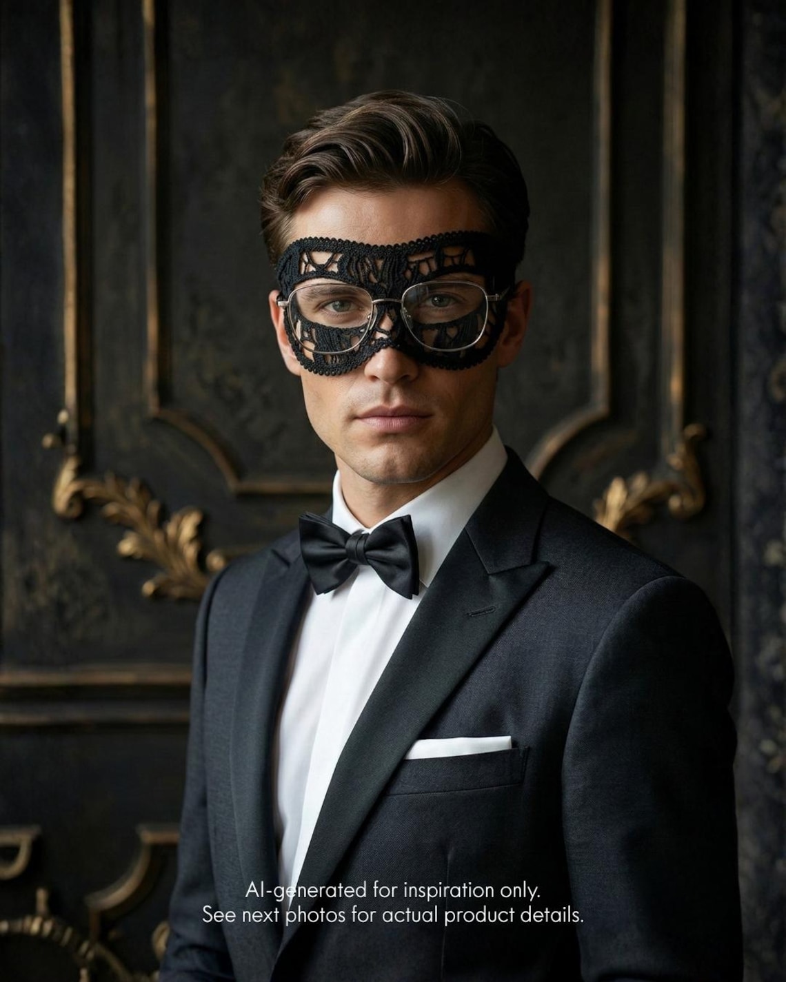 Black Lace Mens Eyeglass Friendly Masquerade Mask - Etsy
